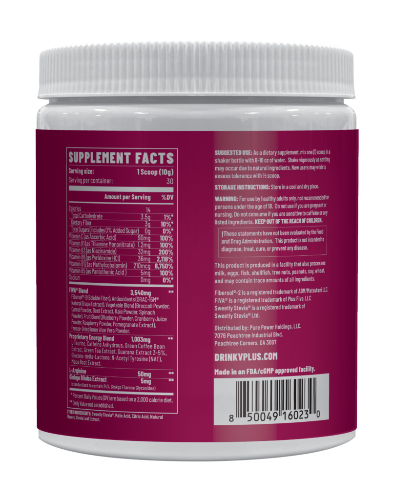 VPlus Energy Essential Raspberry Grape Tub 11.51oz – V Plus Energy Drink